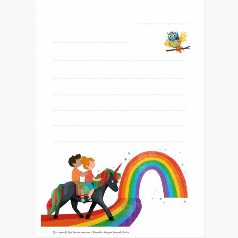 Briefpapier zum Ausdrucken: gratis, mit Linien & Motiven für Kinder